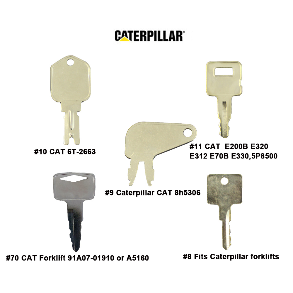 Caterpillar heavy equipment key set (5pcs) - WAH LIN PARTS